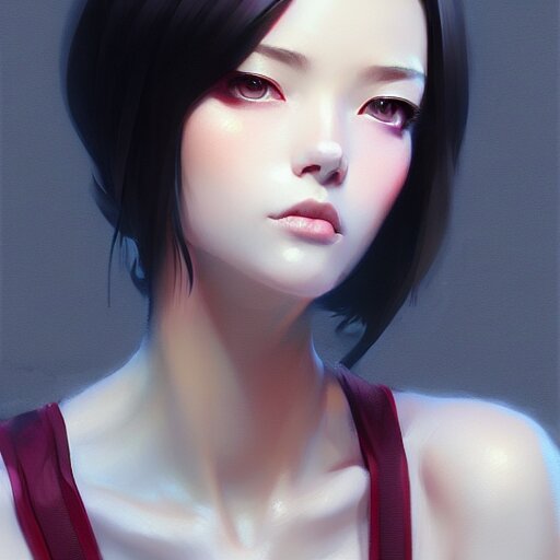 Lexica - Elegant girl in urban outfit, cute fine face, digital painting ...