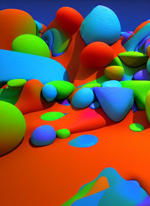 Lexica - Colorful abstract vibrant '3D ENVIRONMENT'!!! 'blender cycles ...