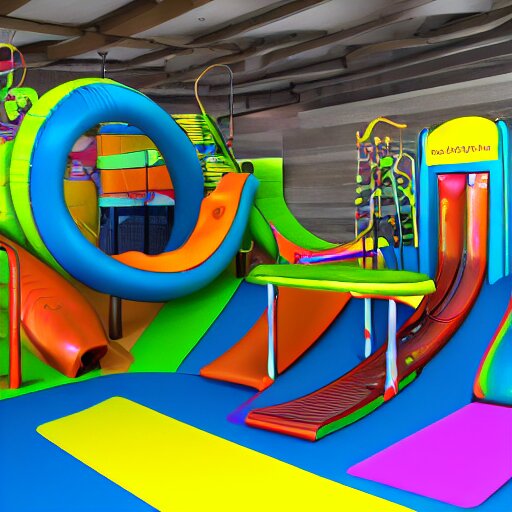 Lexica - An indoor play area with a slide and climbing wall, concept ...