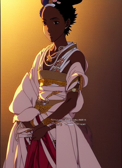 Lexica - A portrait of a anime ghibli akihiko yoshida style african ...