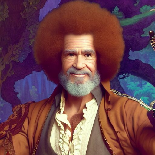 Lexica - An ultra detailed vector image of bob ross dressed as a ...