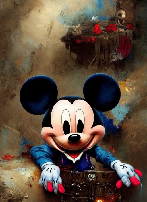 Lexica - A beautiful portrait of dead Mickey Mouse corpse, digital art ...