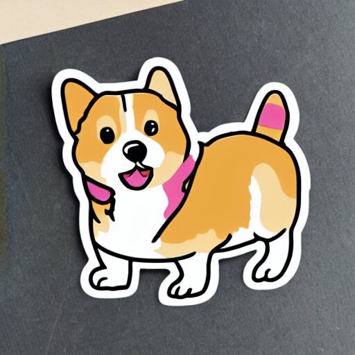 Lexica - A kawaii chubby goofy cute corgi sitting upright sticker ...