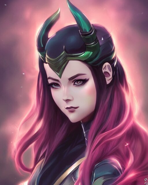 Lexica - Female Loki anime character beautiful digital illustration ...