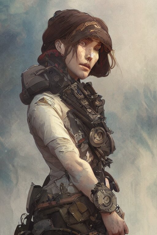 Lexica - A full portrait of a beautiful post apocalyptic offworld medic ...