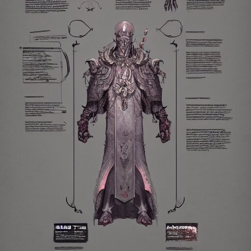 Lexica - Arch lich design, dnd character sheet, Moebius, Greg Rutkowski ...