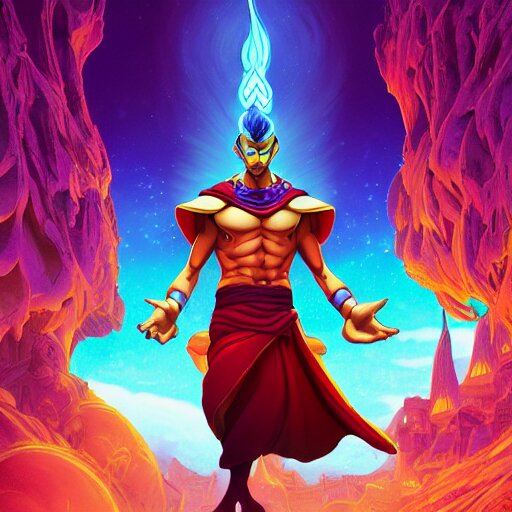 Lexica - The genie jafar with phenomenal cosmic power, by dan mumford ...