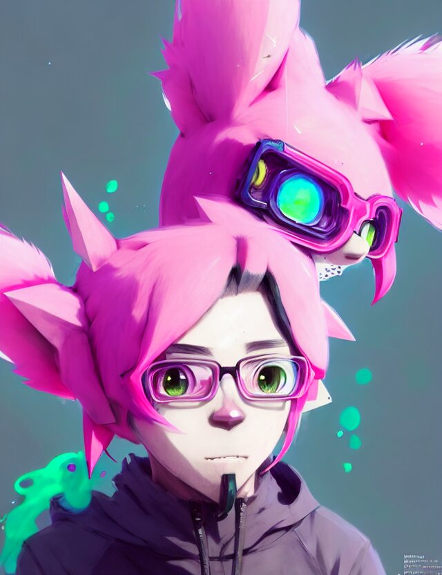 Lexica - A beautiful headshot portrait of a cute anime splatoon male ...