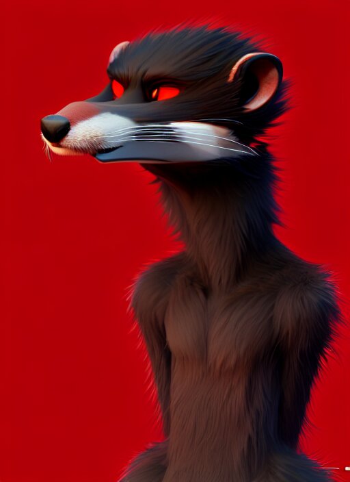 Lexica - Furry - red - black - male - weasel - detective - fursona uhd ue 5 visual novel pc game ...