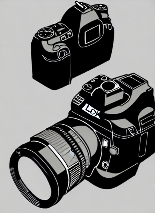 Lexica - A detailed diagram, a professional dslr camera pointed at the ...