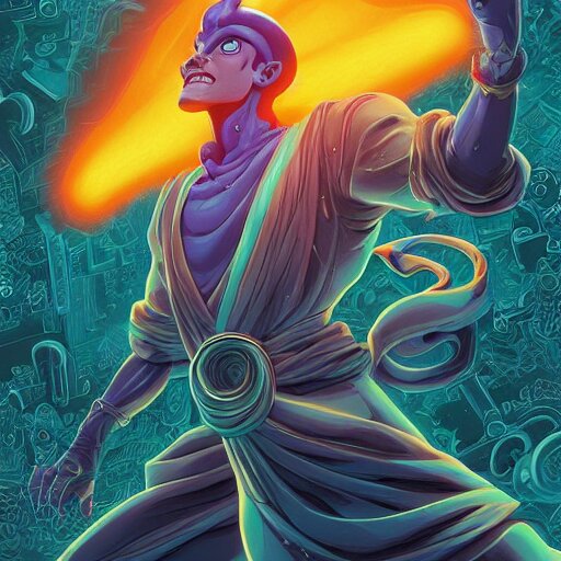 Lexica - A genie with phenomenal cosmic power, by dan mumford, yusuke ...