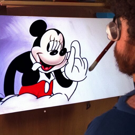 Lexica - A closeup photorealistic photograph of bob ross working on a ...