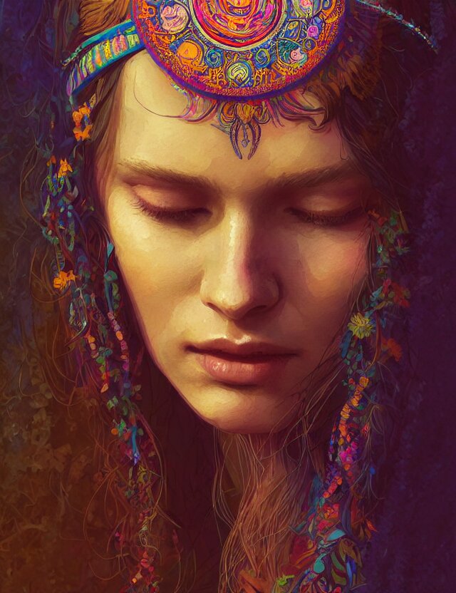 Lexica - Portrait of a young woman wearing boho clothing, hippie girl ...