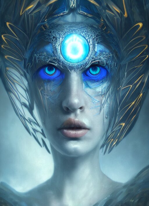 Lexica - Her huge ominous glowing blue eyes staring into my soul ...