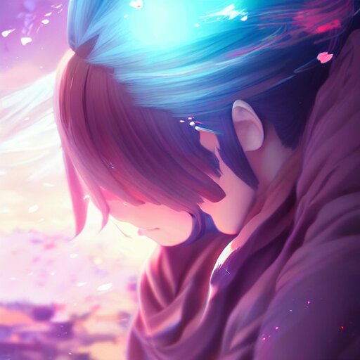 Lexica - Girl shattering dimensions, digital anime art, wlop ...