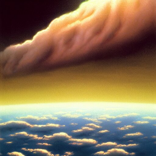 Lexica - Cinematic view of a science - fiction cloudscape, surreal ...