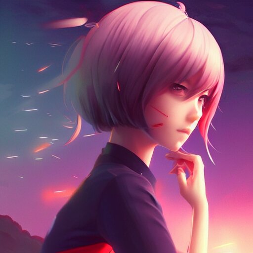 Lexica - Girl shattering dimensions, digital anime art, wlop ...