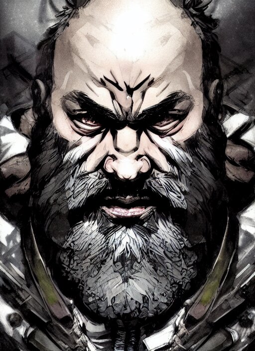 Lexica - Portrait of a crazy dwarf with poison flasks. in style of yoji ...