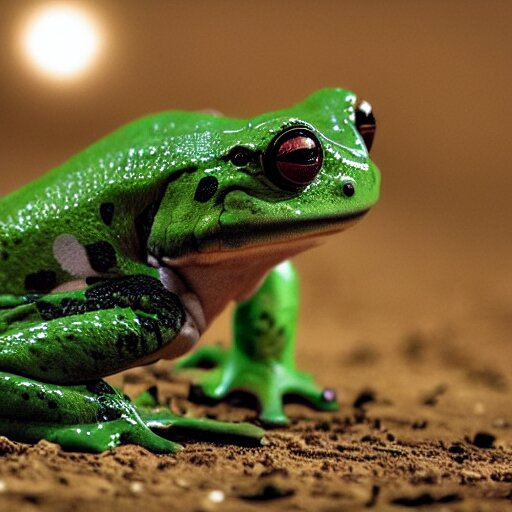 Lexica - Surreal photography of a rare military frog equipped with ...
