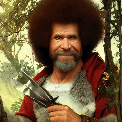 Lexica - An ultra detailed matte painting of bob ross dressed as a ...