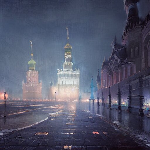 Lexica - Cyberpunk Moscow Kremlin by Greg Rutkowski
