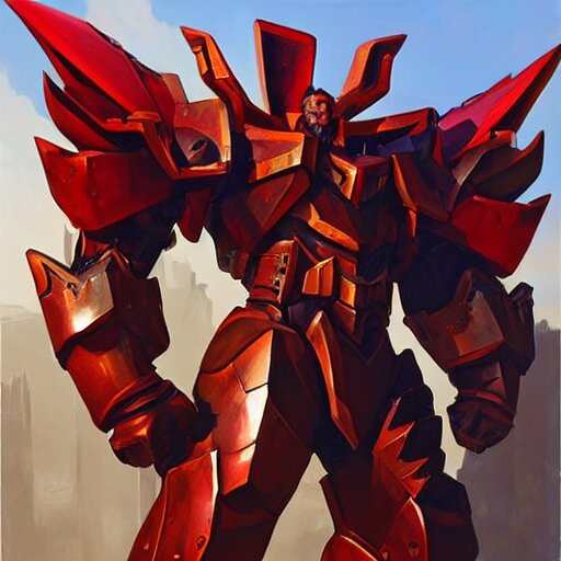 Lexica - Greg manchess portrait painting of armored magnus the red with ...