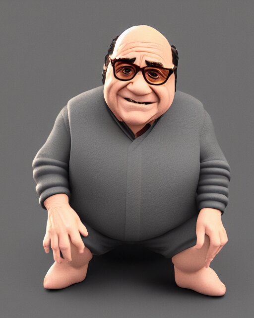 Lexica - Full body 3d render of Danny DeVito as a funko pop, studio lighting, white background ...