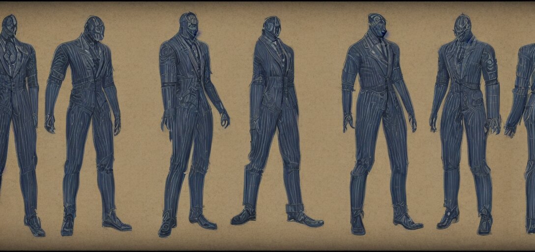 Lexica - Blueprints for bioshock character, concept art, blueprint,
