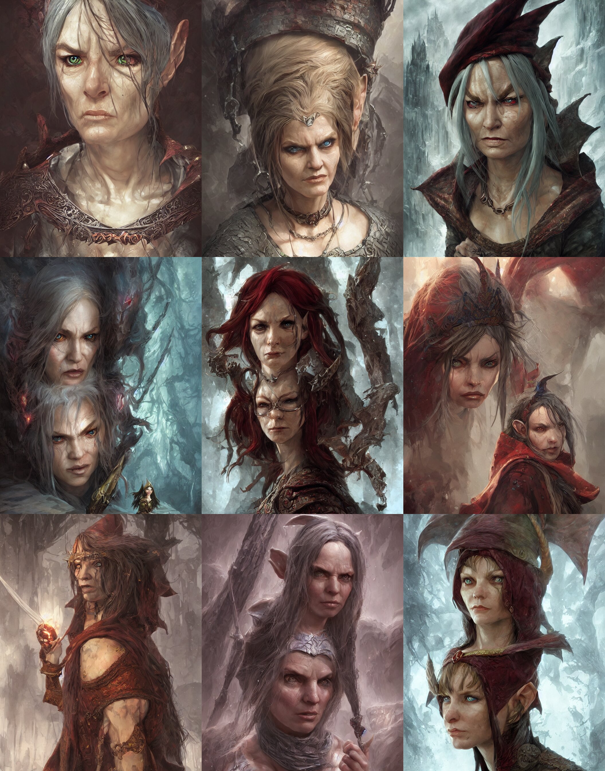 Lexica - A game art portrait of powerful, female angry fantasy elf ...