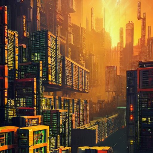 Lexica - “ city made of shipping containers, cyberpunk art by vincent ...