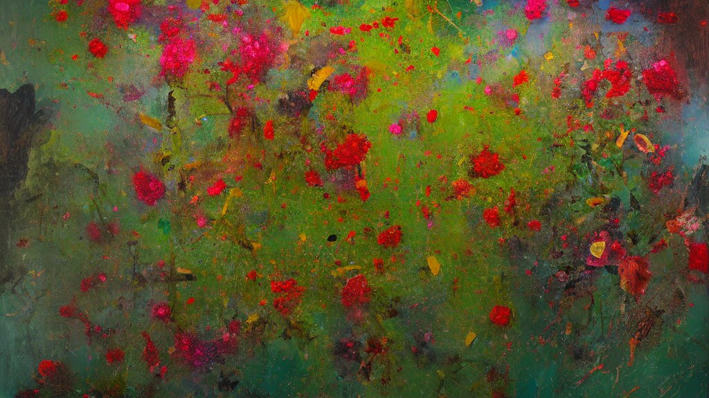 Lexica - A riotous display of dense blossoming overgrowth, oil drip ...