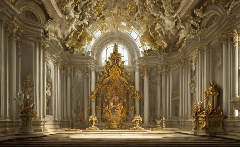 Lexica - A beautiful rococo chapel, in the center is a gorgeous massive ...