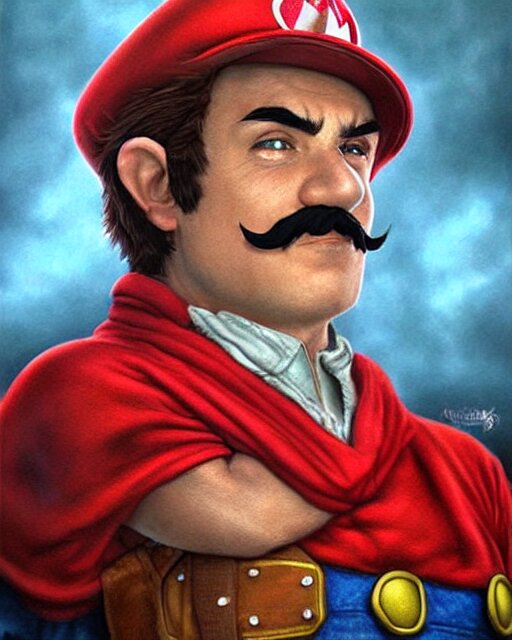 Lexica - Portrait of super mario in lord of the rings, red cap ...