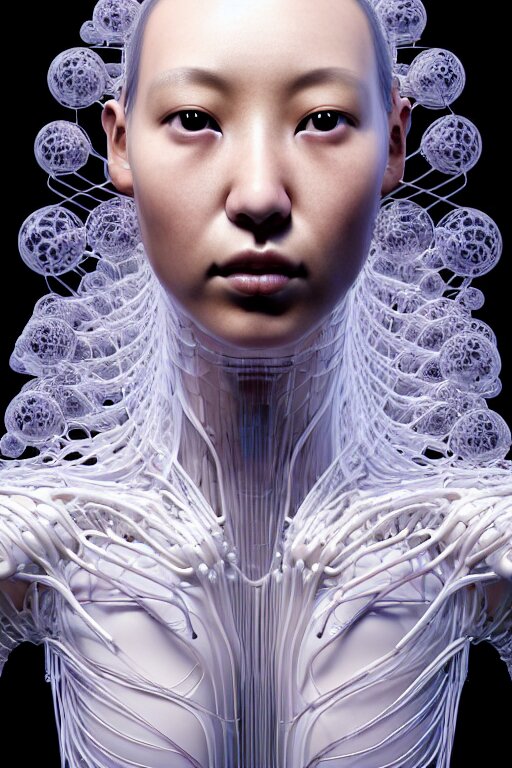 Lexica - Young asian woman, iris van herpen, beautiful face, perfect ...