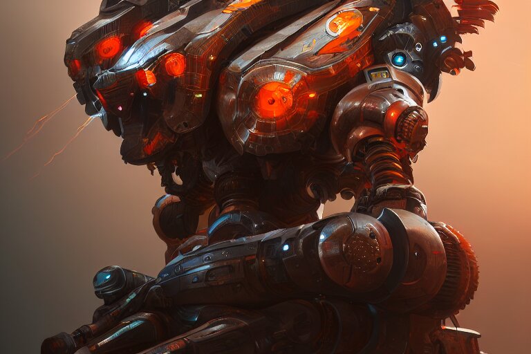 Lexica - 3d Anfas portrait of a mech warrior, circuitry, explosion ...