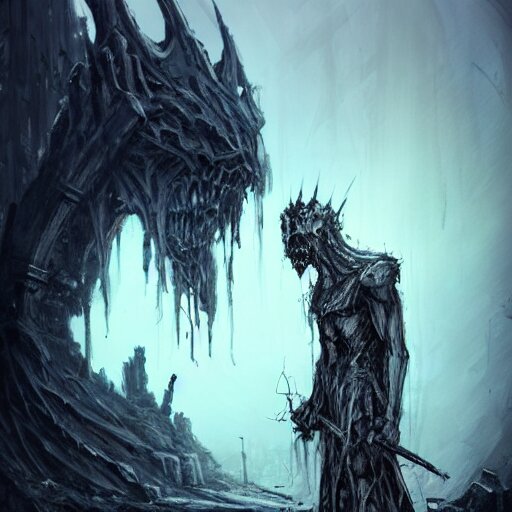 Lexica - Concept art of a half destroyed (Sentinel) holding the ...