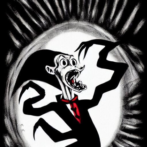 Lexica - Black and white trippy surreal comic art of dracula the ...