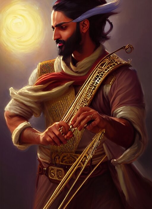 Lexica - A _ fantasy _ style _ portrait _ painting _ of arabian male ...