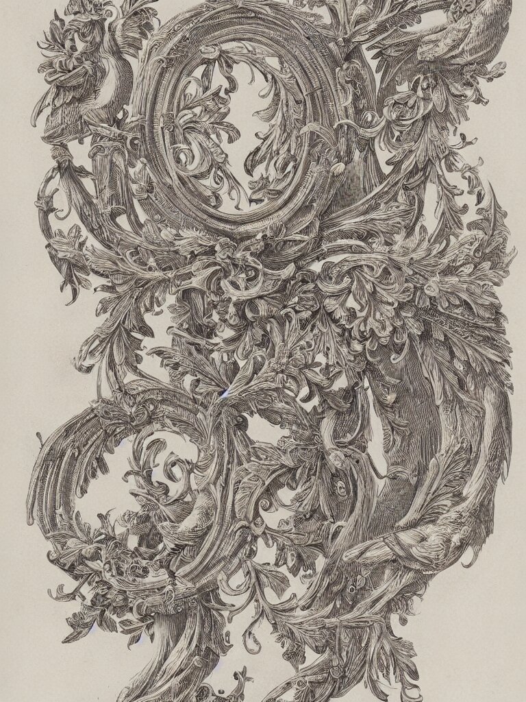 Lexica - Beautiful decorative ornamental engraving with classical ...