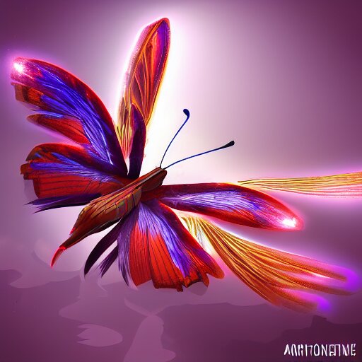 Lexica - A phoenix butterfly with six wings ， trending on art station ...