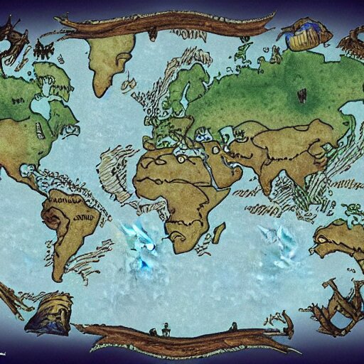 Lexica - Dnd world map, mountains, villages, rivers, oceans, islands ...