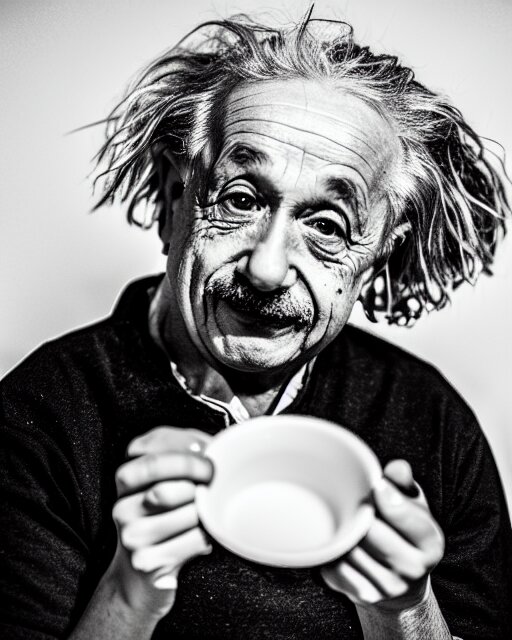 Lexica - A photo of Albert Einstein eating Samosas, highly detailed ...