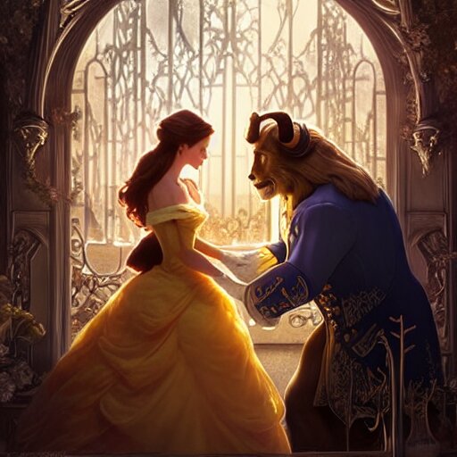 Lexica - Belle beauty and the beast ; ultra realistic, concept art ...