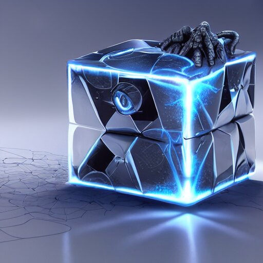 Lexica - Product rendering for a mystical ethereal cube, alien ...