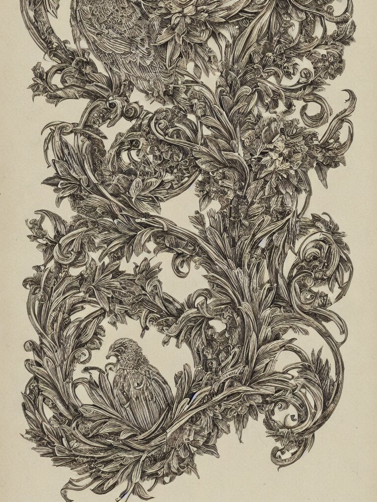 Lexica - Beautiful decorative ornamental engraving with classical ...