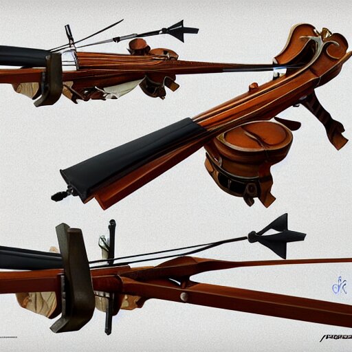 Lexica - A concept art of a crossbow mixed with a violon, Trending on ...
