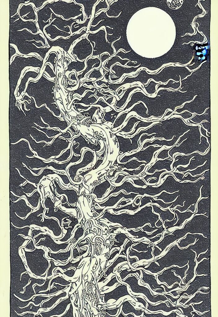 Lexica - Prompt: magical white skeleton Bonsai tree squid creature ...