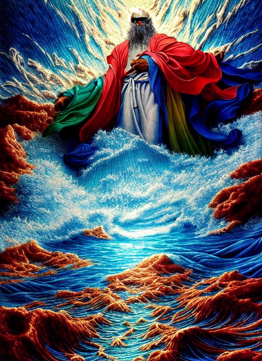 Lexica - Detailed image of moses and the waters were divided, rich deep ...