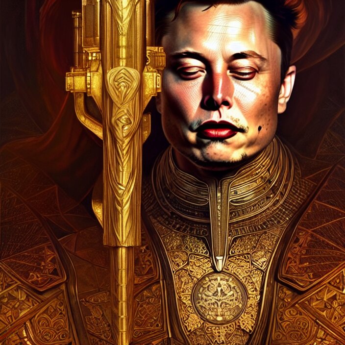 Lexica - Ancient king elon musk, symetrical, diffuse lighting, fantasy, intricate, elegant ...
