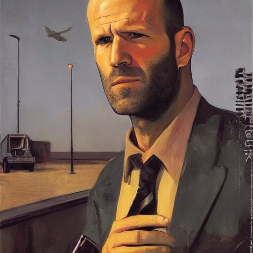 Lexica - Portrait of Jason statham pet detective standing atop a ...